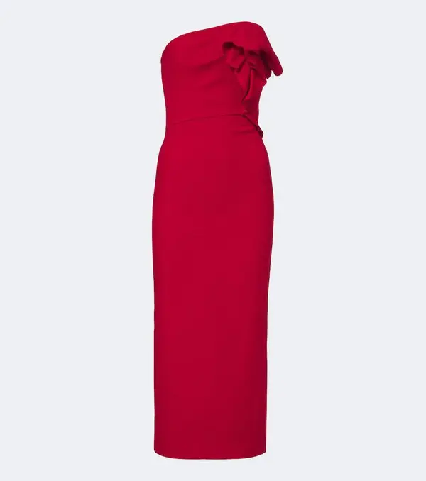 Roland Mouret Draped Wool And Silk Corset Dress