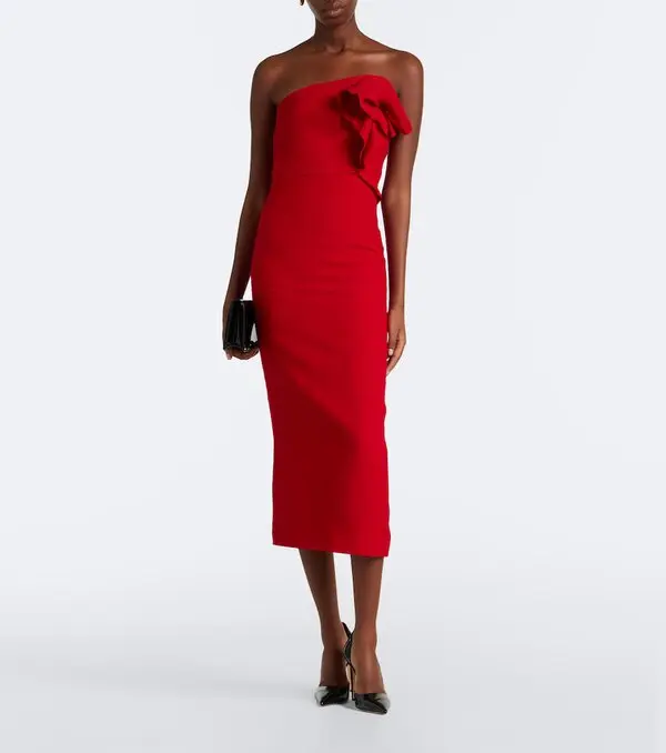 Roland Mouret Draped Wool And Silk Corset Dress