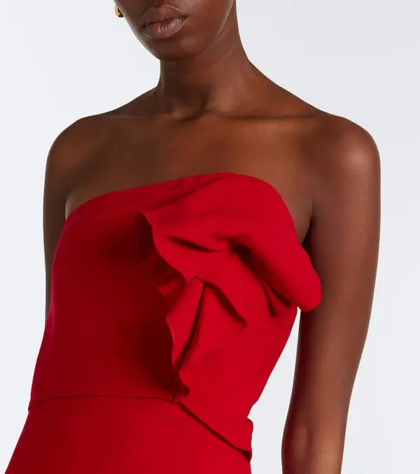 Roland Mouret Draped Wool And Silk Corset Dress