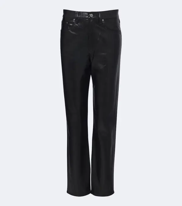 AGOLDE Lana Leather-blend Straight Pants
