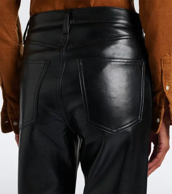 AGOLDE Lana Leather-blend Straight Pants