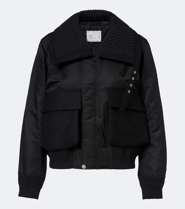 Sacai Wool-trimmed Blouson Jacket