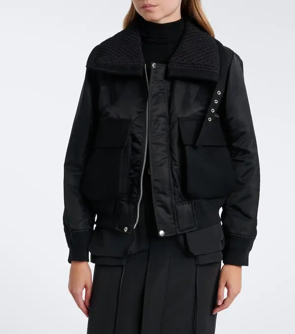 Sacai Wool-trimmed Blouson Jacket