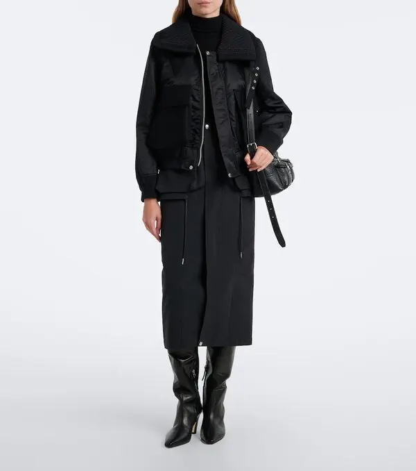 Sacai Wool-trimmed Blouson Jacket