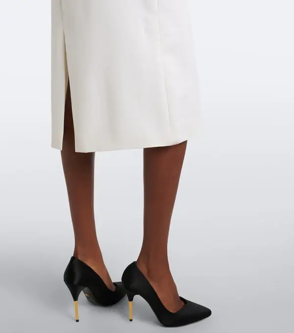 Oscar De La Renta Floral-appliqué Wool-blend Cocktail Dress