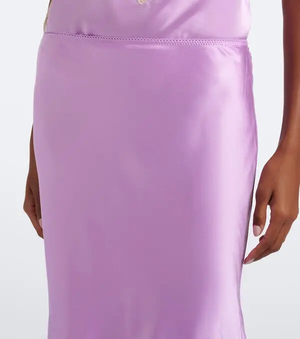 DÔEN Elowette Lace-trimmed Silk Slip Skirt