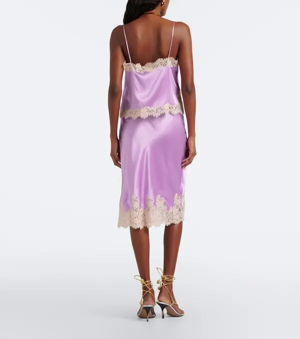 DÔEN Elowette Lace-trimmed Silk Slip Skirt