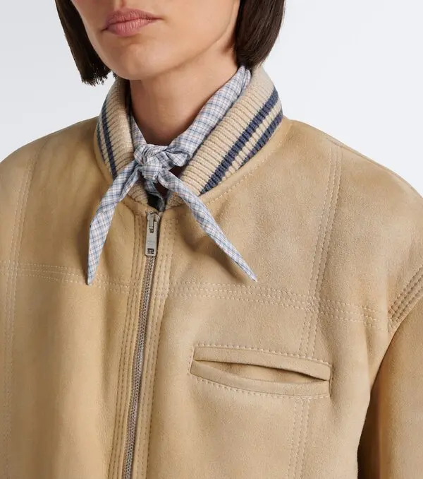 Prada Wool-trimmed Shearling Bomber Jacket