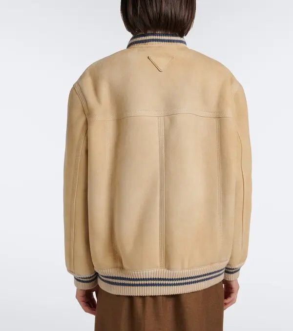 Prada Wool-trimmed Shearling Bomber Jacket