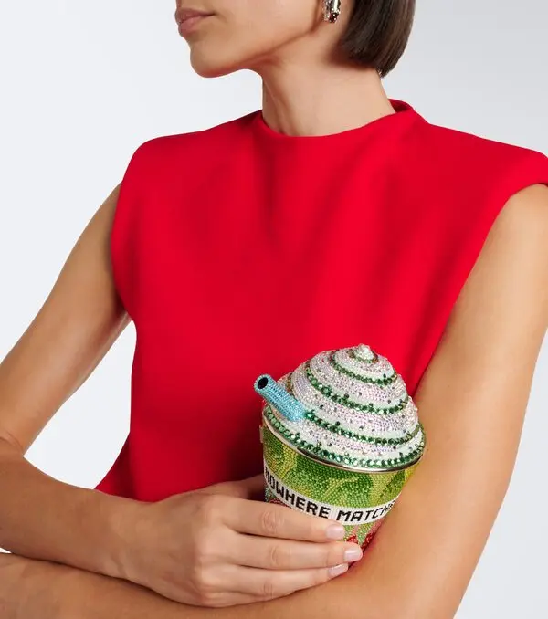 Judith Leiber Frozen Drink Matcha Embellished Clutch