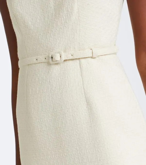 Roland Mouret Belted Asymmetric Bouclé Cocktail Dress