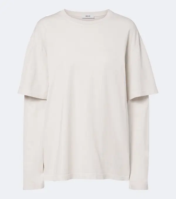 AGOLDE Lois Layered Cotton Jersey T-shirt
