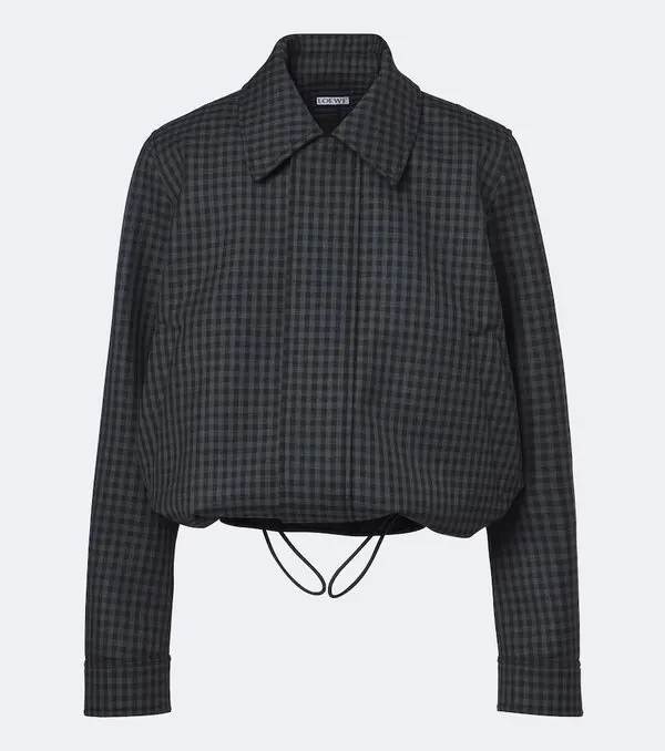 Loewe Gingham Wool-blend Blouson Jacket