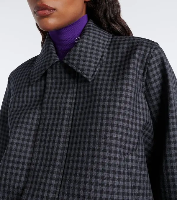 Loewe Gingham Wool-blend Blouson Jacket
