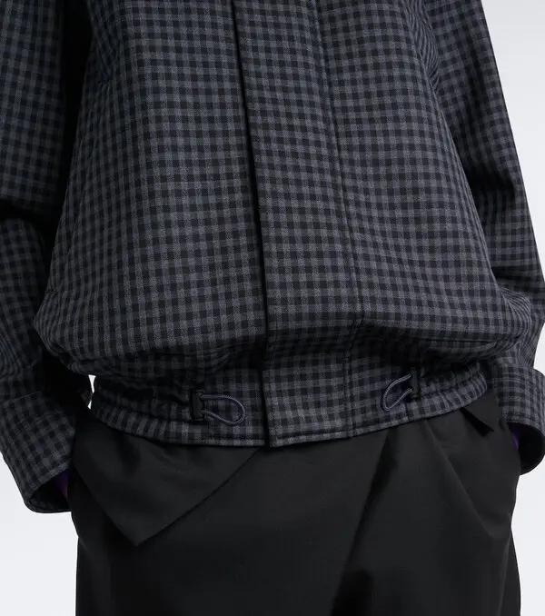 Loewe Gingham Wool-blend Blouson Jacket