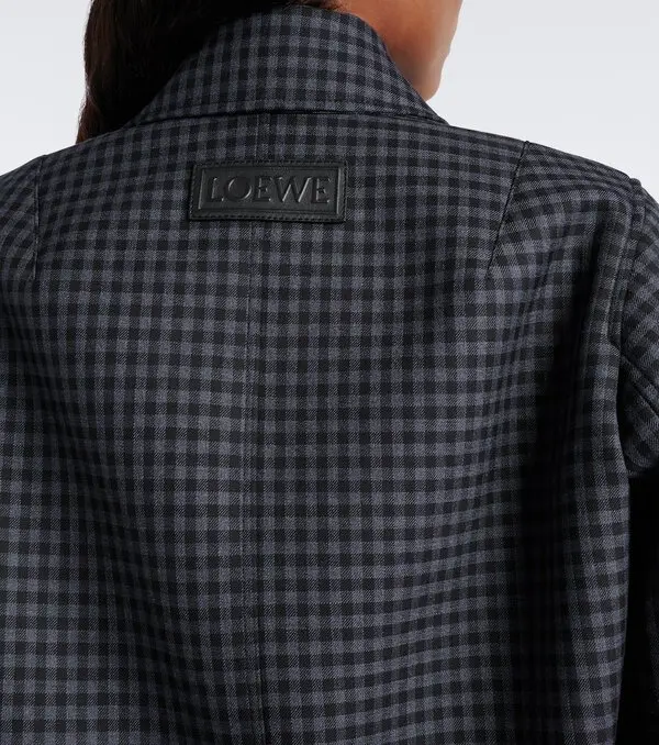 Loewe Gingham Wool-blend Blouson Jacket