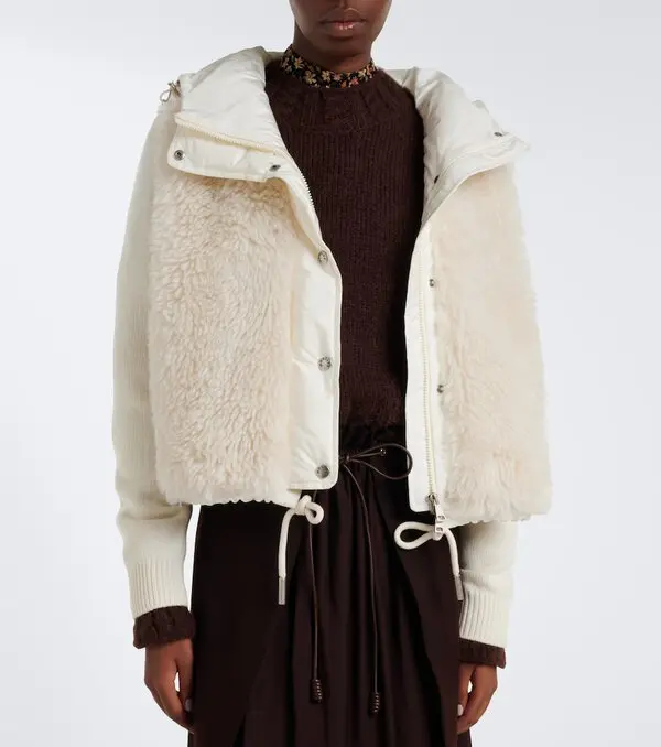 Moncler Wool And Cashmere Down Padded Cardigan