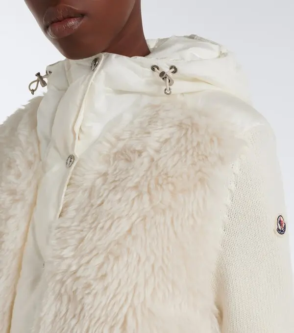 Moncler Wool And Cashmere Down Padded Cardigan
