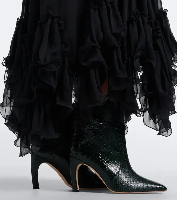 MALONE SOULIERS Rowan Snake-effect Leather Ankle Boots