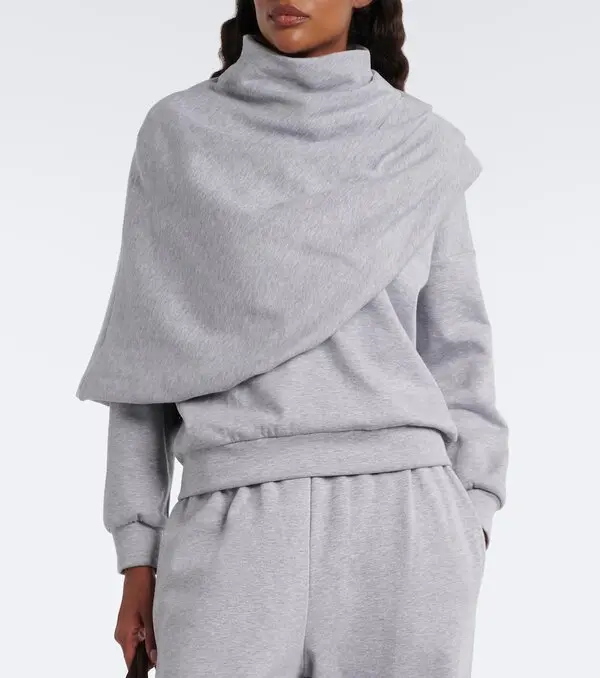 Magda Butrym Draped Cotton-blend Jersey Sweatshirt