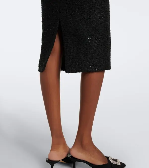 Roland Mouret Sequined Bouclé Pencil Skirt