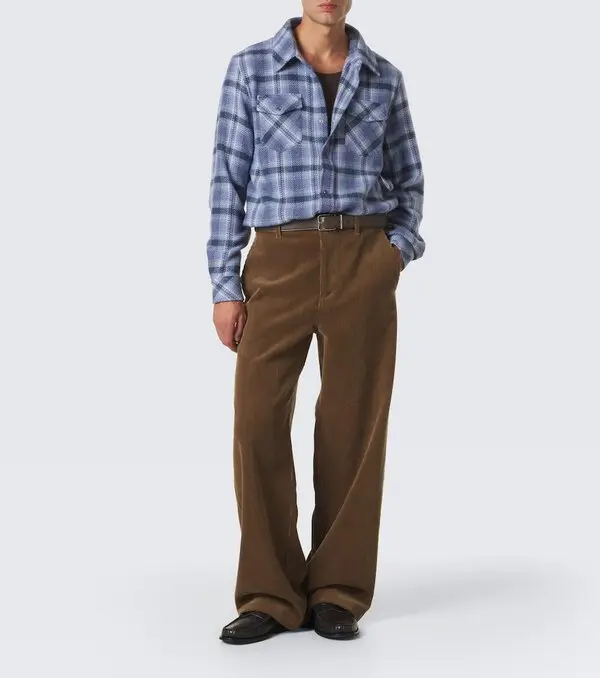 GOD'S TRUE CASHMERE Uniform Plaid Cashmere Shirt With Amethysts