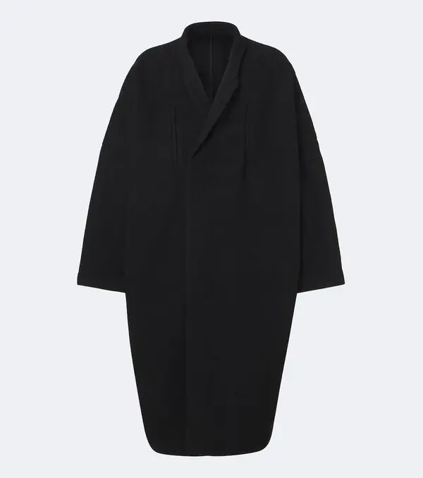 Rick Owens Poiret Virgin Wool Coat - Black