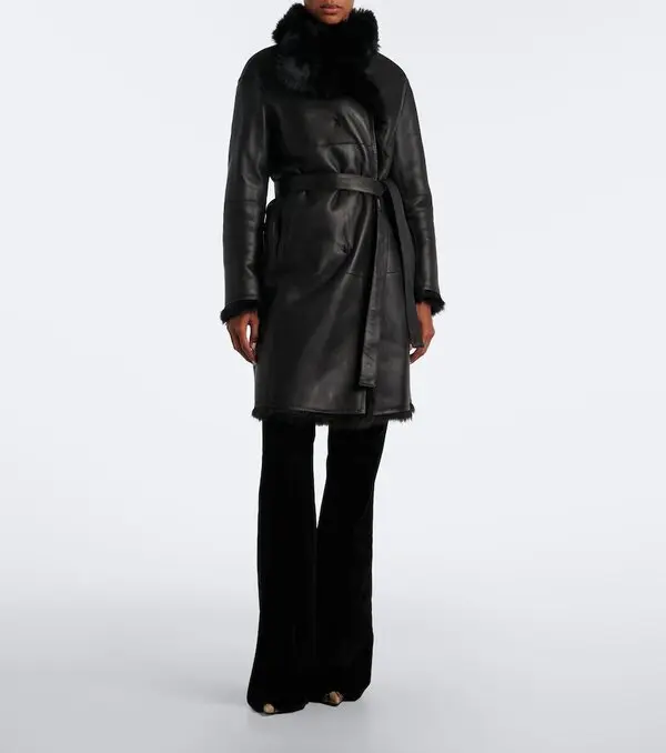 YVES SALOMON Reversible Shearling Wrap Coat