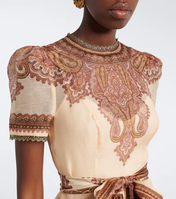 Zimmermann Ascent Paisley Linen And Silk Minidress