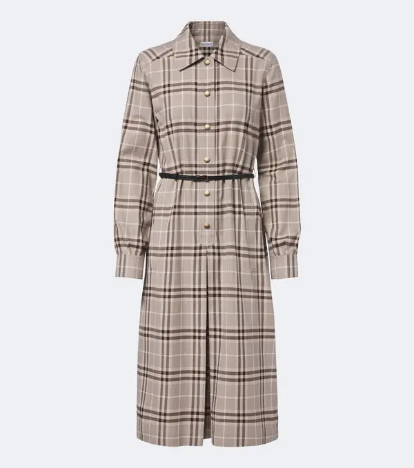 Burberry Check Belted Cotton Shirt Dress