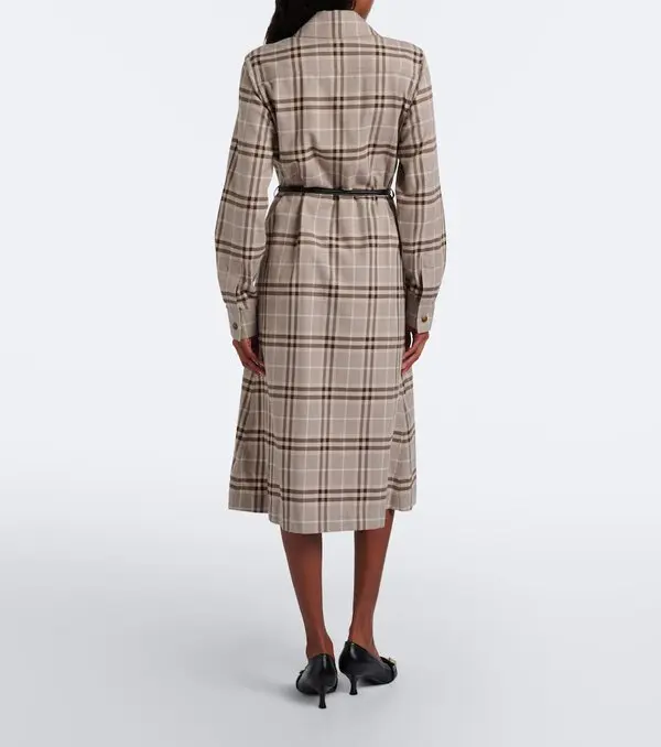 Burberry Check Belted Cotton Shirt Dress