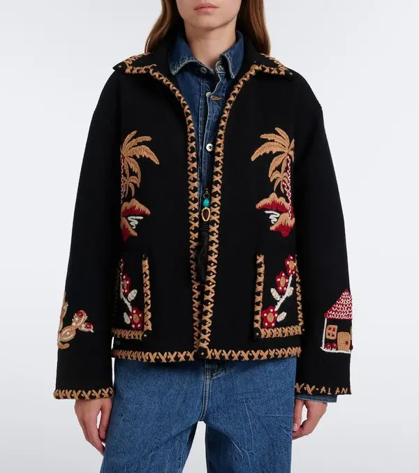 Alanui Remember Me Embroidered Virgin Wool Jacket