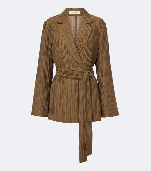 JOSEPH Nymph Belted Jacket - Brown