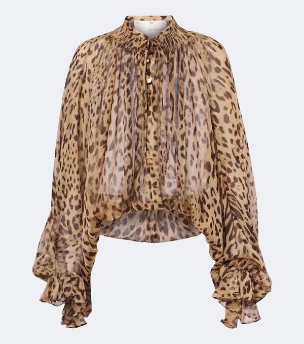 XU ZHI Leopard-print Silk Blouse