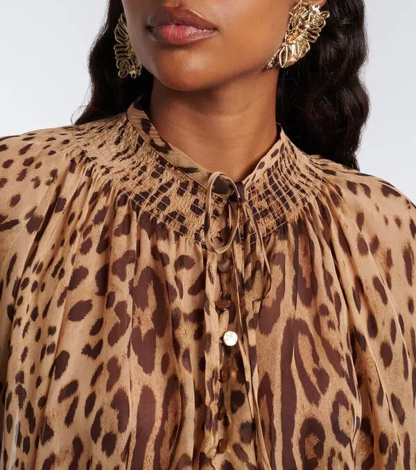 XU ZHI Leopard-print Silk Blouse