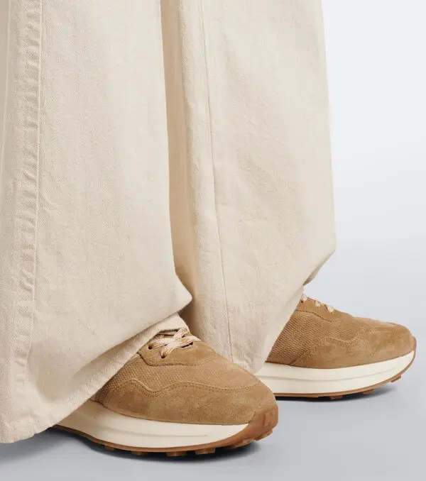 Hogan H641 Leather-trimmed Suede Sneakers