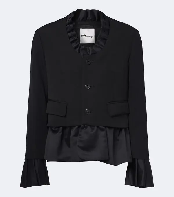 Noir Kei Ninomiya Ruffled Peplum Wool Jacket