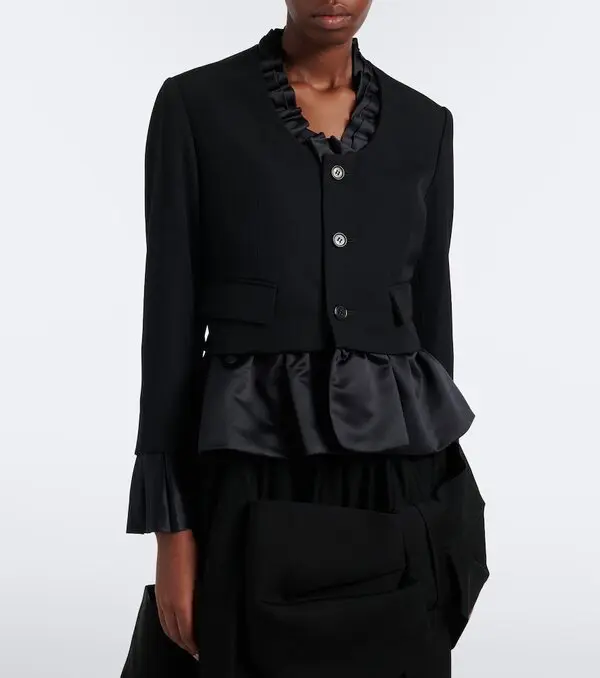 Noir Kei Ninomiya Ruffled Peplum Wool Jacket