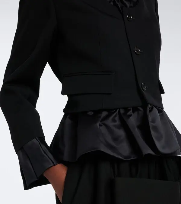 Noir Kei Ninomiya Ruffled Peplum Wool Jacket