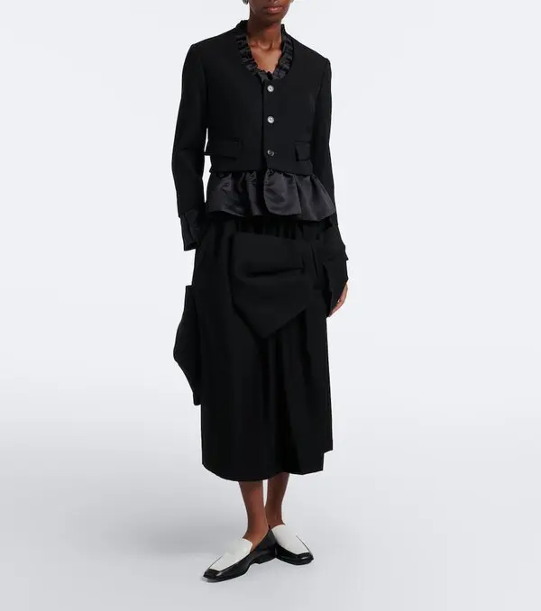 Noir Kei Ninomiya Ruffled Peplum Wool Jacket