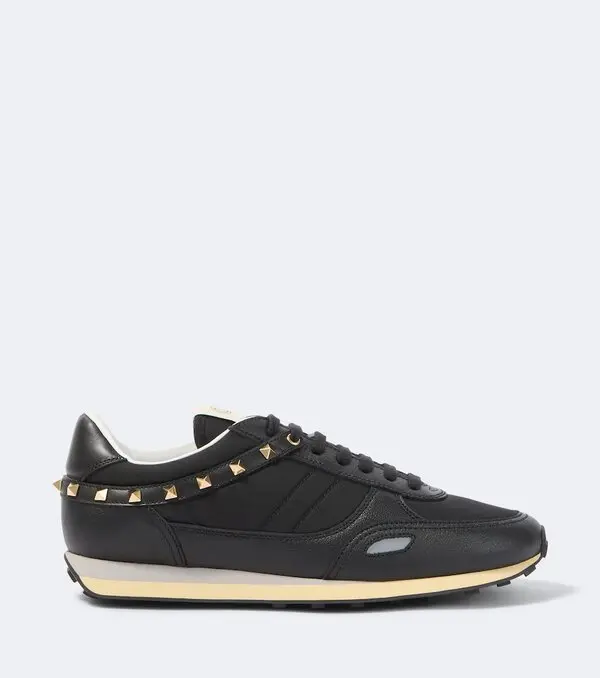 Valentino Garavani Stud Up Leather-trimmed Sneakers