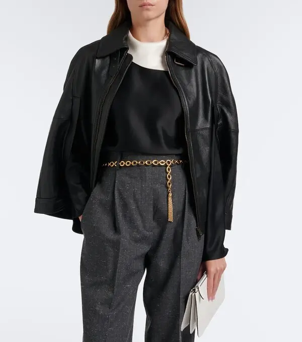 7 For All Mankind Leather Cape