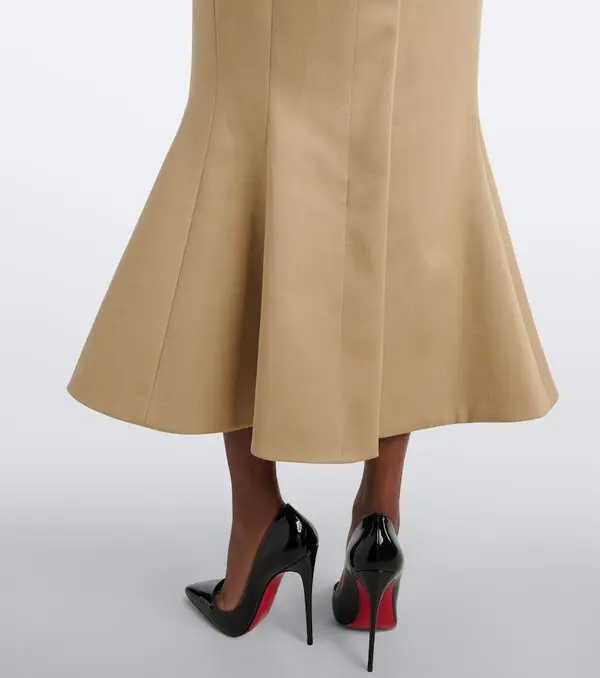 MUGLER Peplum Cotton-blend Trench Coat
