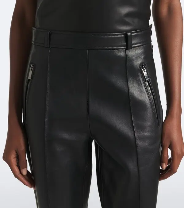 Balmain Leather Stirrup Leggings