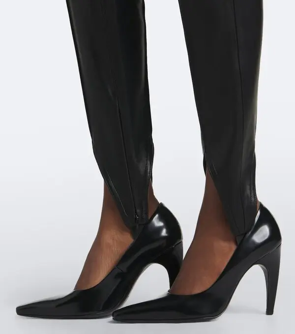 Balmain Leather Stirrup Leggings