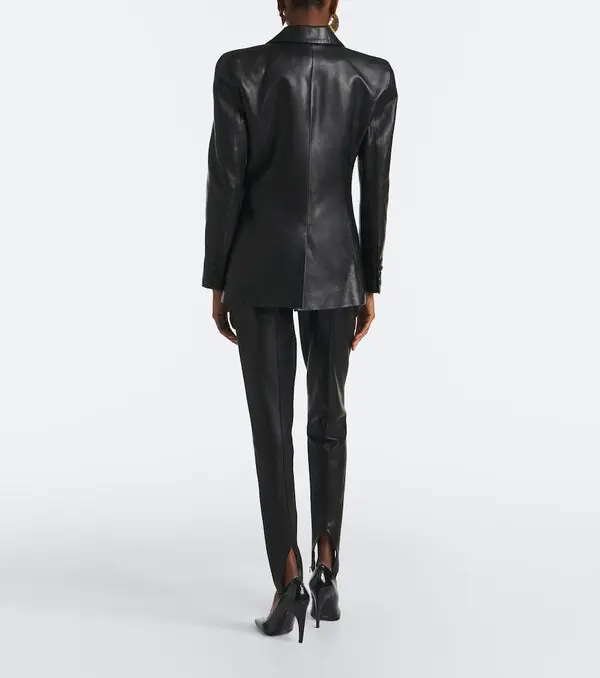 Balmain Leather Stirrup Leggings