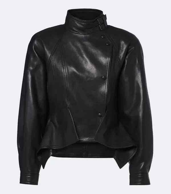 Balmain Asymmetric Leather Jacket