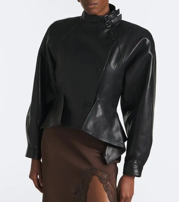 Balmain Asymmetric Leather Jacket