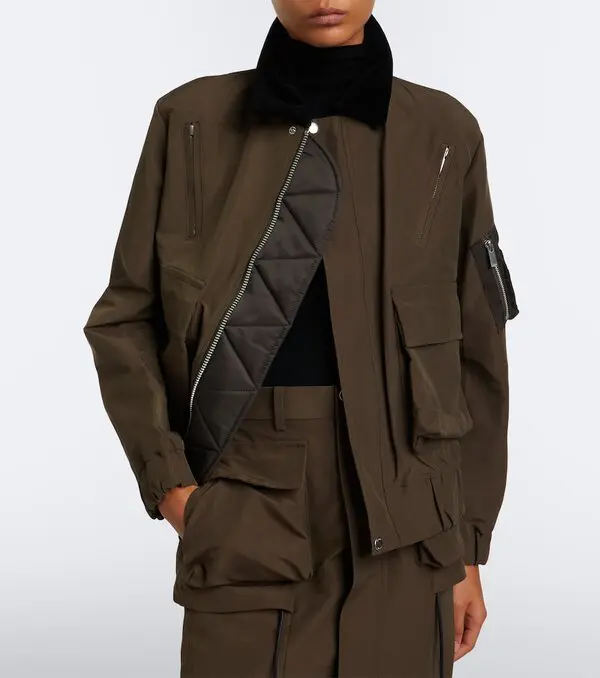 Sacai Cotton-blend Blouson Jacket - Brown