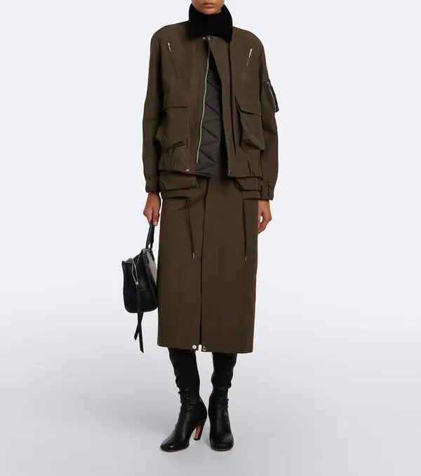 Sacai Cotton-blend Blouson Jacket - Brown